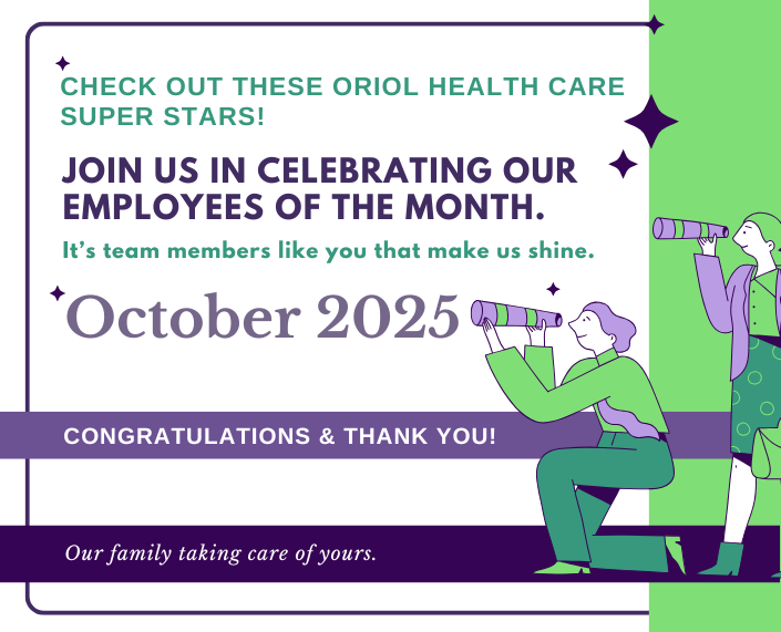 Oriol Health Care Employees of the Month – October 2025